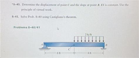 solved 8 40 determine the displacement of point c and the
