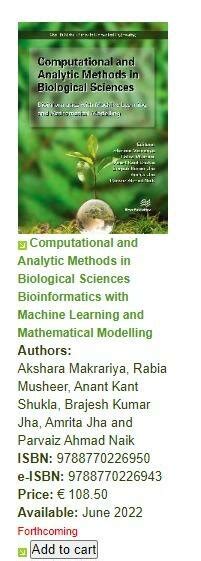 Pdf Computational And Analytic Methods In Biological Sciences