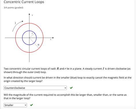 solved concentric current loops 3 4 points graded i two