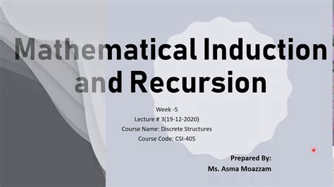 mathematical induction and recursion in discrete structures with solved