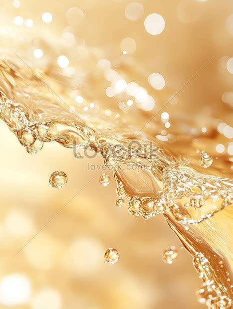 황금빛 빛과 그림자 거품이 흐릅니다