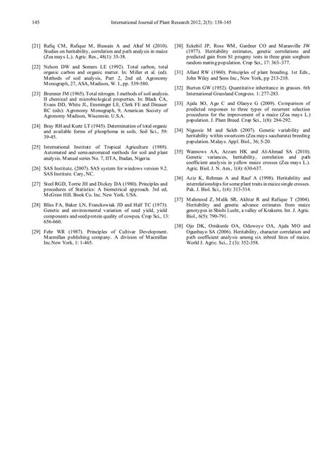 Heritability And Genetic Advance For Grain Yield And Its Component Characters In Maize Zea Mays