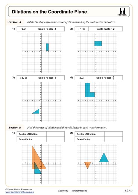 Transformations Dilations Worksheets Kami Export Dilations Cwpdf