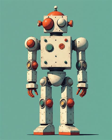 رسم توضيحي ساخر للروبوتات بأسلوب باوهاوس