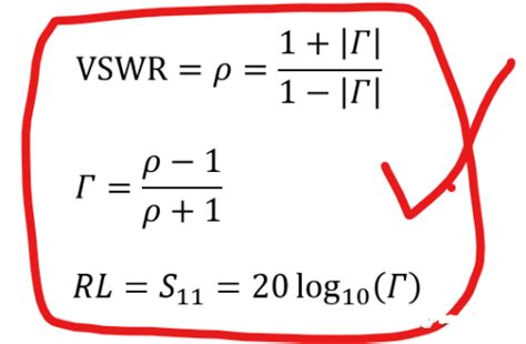 电压驻波比vswr和回波损耗rl