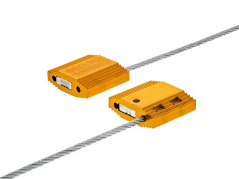 12 Inch Gold Pull Tight Galvanized Steel Cable Seal 25mm Wire Sequential Numbering 50 Pack