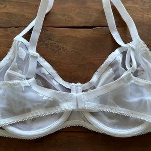 Floral White Mesh Sheer Bra Etsy