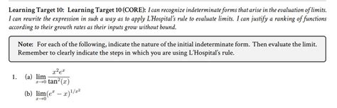 Solved Learning Target Learning Target CORE I Can Chegg Com