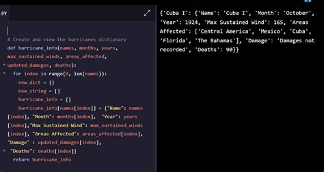 Hurricane Analysis Q3 Help With Dictionary Iterations Computer