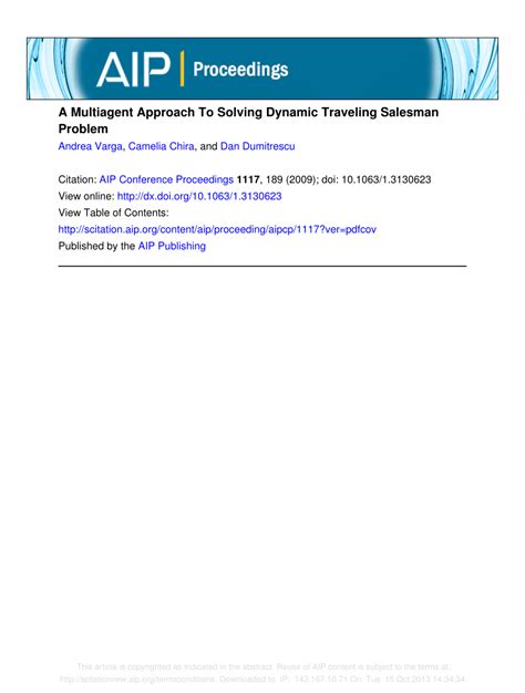 Pdf A Multi Agent Approach To Solving Dynamic Traveling Salesman Problem