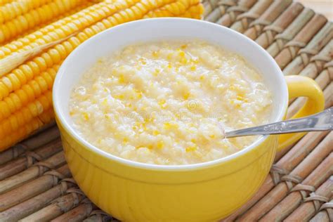 Corn Porridge In Yellow Bowl Stock Image Image Of Food Gourmet 56210045