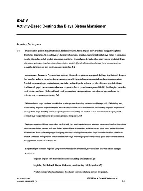 Chapter 5 Activity Based Costing And Cos En Id Pdf