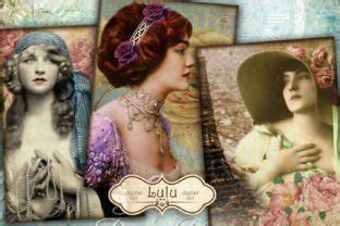 Vintage Beauties Cards Graphic By Luludesignart Creative Fabrica
