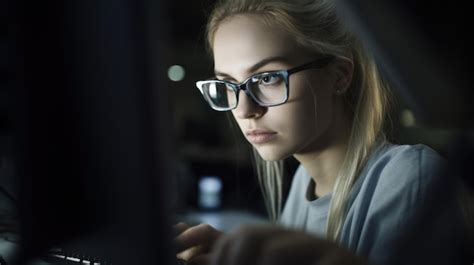 Premium Photo Software Developer Female Caucasian Young Adult Typing