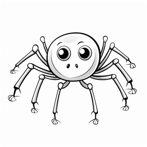 Premium Photo Orb Weaver Kindergarden Art Cute Flat Coloring Book
