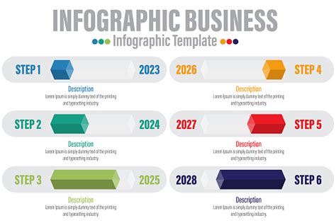 6 단계 단계 로드맵 옵션 이정표 타임 라인 프로세스 또는 워크 플로우가있는 6 개의 6 옵션 3d 큐브 모양 요소 비즈니스