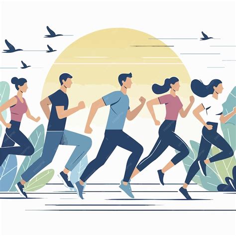 Vector Image Of People Running Together Premium Ai Generated Vector