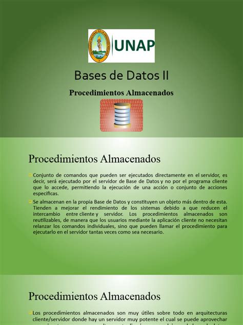 Procedimientos Almacenados Pdf Servidor Computación Bases De Datos