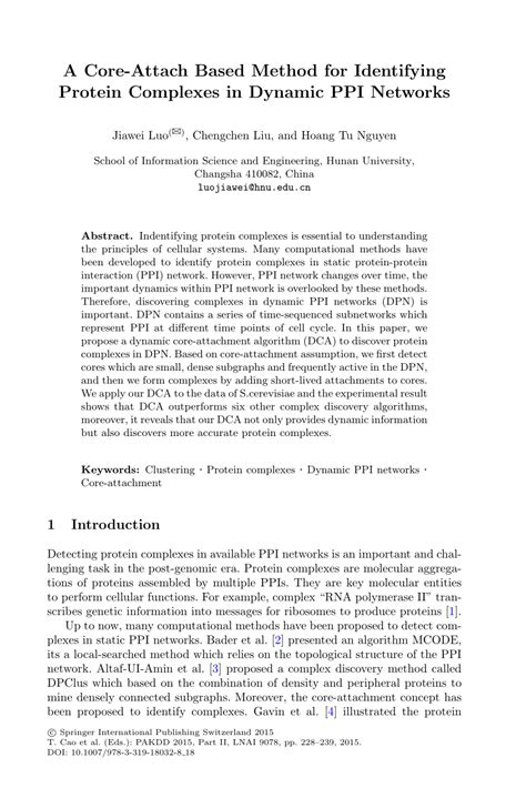 Pdf A Core Attach Based Method For Identifying Protein Complexes In Dynamic Ppi Networks