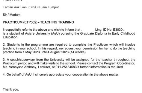 Aeu Practicum Practicum Letter