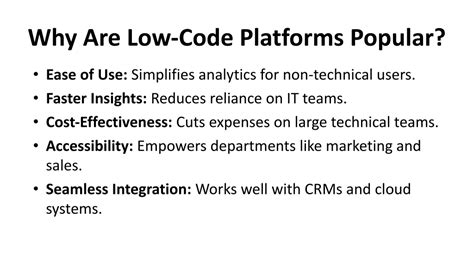 Ppt Why Low Code Platforms Are Revolutionizing Business Analytics Ppt 16 01 Powerpoint
