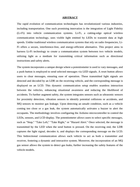 Lifi Vehicle Project 1 Pdf Power Supply Arduino