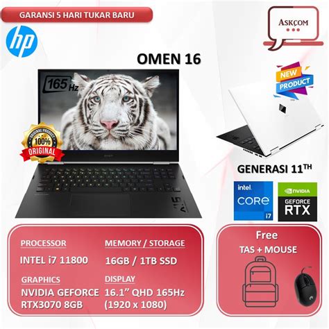 Jual Laptop Gaming Hp Omen Rtx Gb I Ram Gb Tb Ssd Qhd Ips Hz W