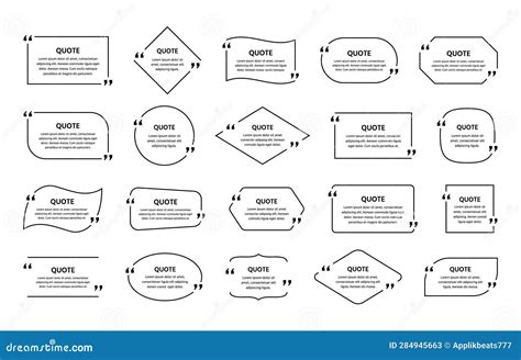 Quote Text Box Vector Illustration Template Quotation Frame In Simple Design Stock Vector