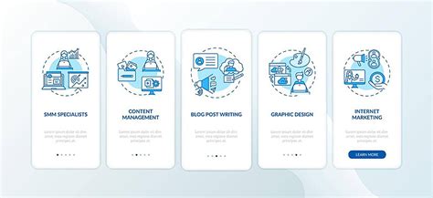 Blue Onboarding Screen For Remote Work Experience Mobile App Vector Kit Design Onboarding PNG