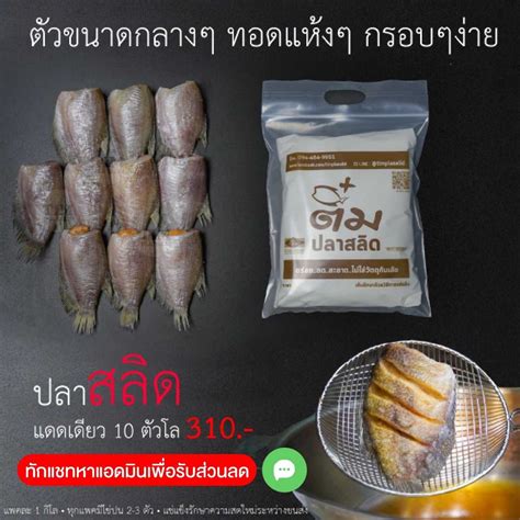ปลาสลิดแดดเดียวขนาดกลาง 10 ตัว 1 กิโลกรัม ปลาดิบ ของสด Line Shopping