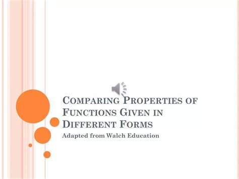 ppt comparing properties of functions given in different forms