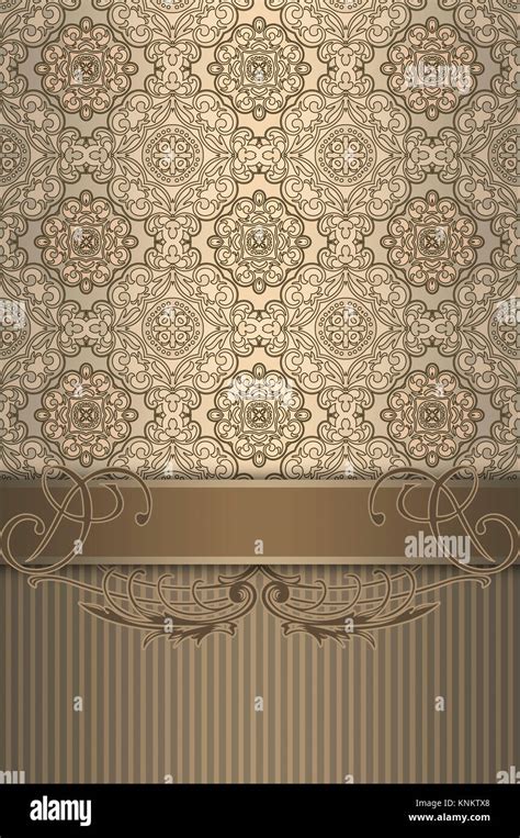 Vintage Background With Decorative Border And Old Fashioned Ornament Stock Photo Alamy