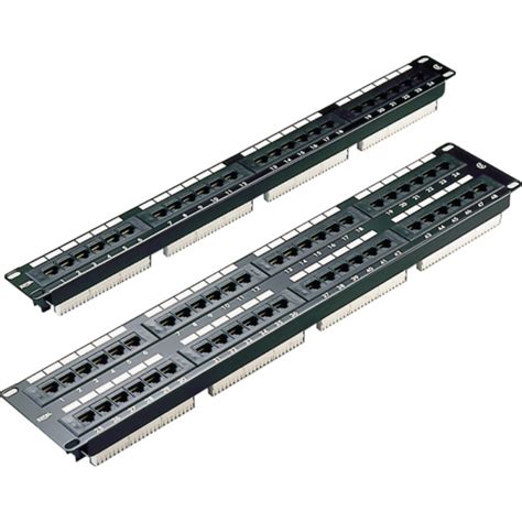 Excel Cat5e 24 Port Unscreened Patch Panel 1U LSA Punch Down Black Industrial Network Cable