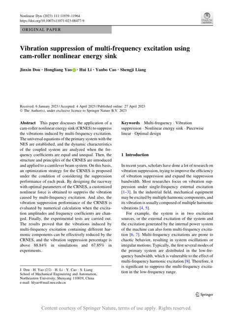 Vibration Suppression Of Multi Frequency Excitation Using Cam Roller Nonlinear Energy Sink
