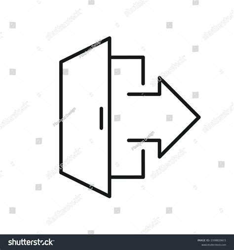 Exit Door Vector Icon Vector Image Stock Vector Royalty Free 2108820671 Shutterstock