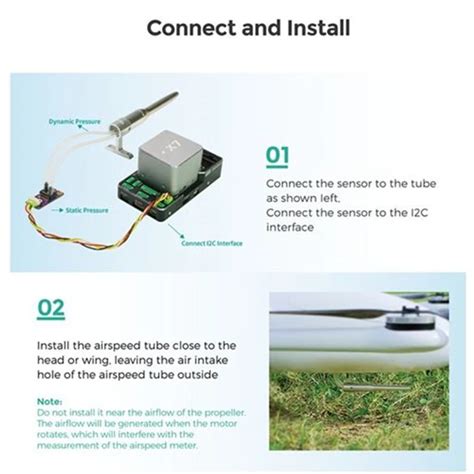 Cuav Ms5525 Airspeed Sensor Pixhawk With Pitot Tube 0 84pa Digital Meter For Pix Diy Fixed Wing