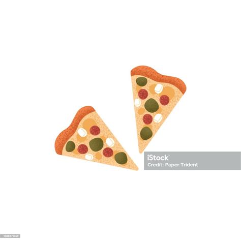 피자 삼각형 조각을 잘라 토마토 페타 치즈 모짜렐라 페스토 소스 신선한 야채 재료와 이탈리아 채식 음식 조각 흰색 배경에 격리된 플랫 벡터 그림 피자에 대한 스톡 벡터 아트