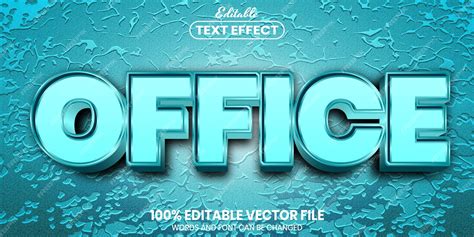 Premium Vector Office Text Font Style Editable Text Effect