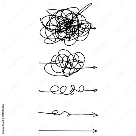 Confusion Clarity Or Path Vector Idea Concept Simplifying The Complex Doodle Vector