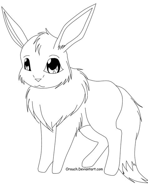 Eevee Line Art By Orouch On Deviantart