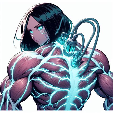 Anime Muscle Girl With Blue Glowing Veins By Adorableaiartist On Deviantart