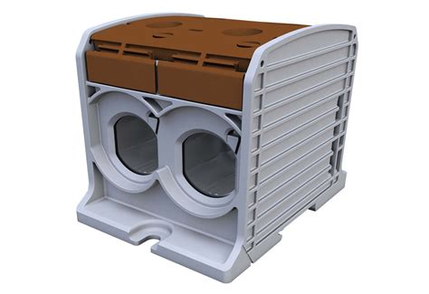 Rail Mounted Screw Terminal Block Al Cu 87920 Single Pole 300 Mm² 4 Holes Simet