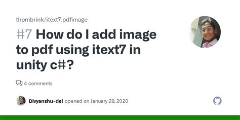 How Do I Add Image To Pdf Using Itext7 In Unity C · Issue 7 · Thombrinkitext7pdfimage · Github