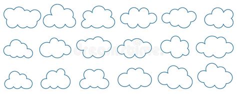 Clouds Line Art Icon Storage Solution Element Databases Networking Software Image Cloud And