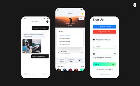 social network app ui behance