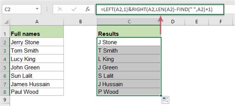 Extract First Initial And Last Name From Full Name