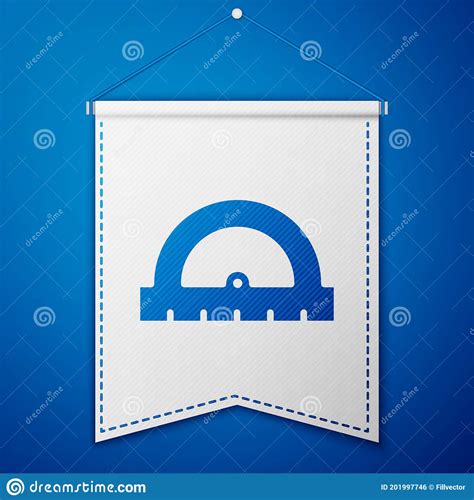 Blue Protractor Grid For Measuring Degrees Icon Isolated On Blue Background Tilt Angle Meter