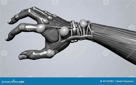 A Robotic Hand With A Ball And Socket Joint Stock Illustration