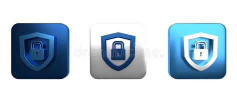 Colorful Shield Security With Lock Icon Isolated On White Background Protection Safety
