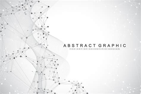 Premium Vector Geometric Abstract Background With Connected Lines And Dots Connectivity Flow